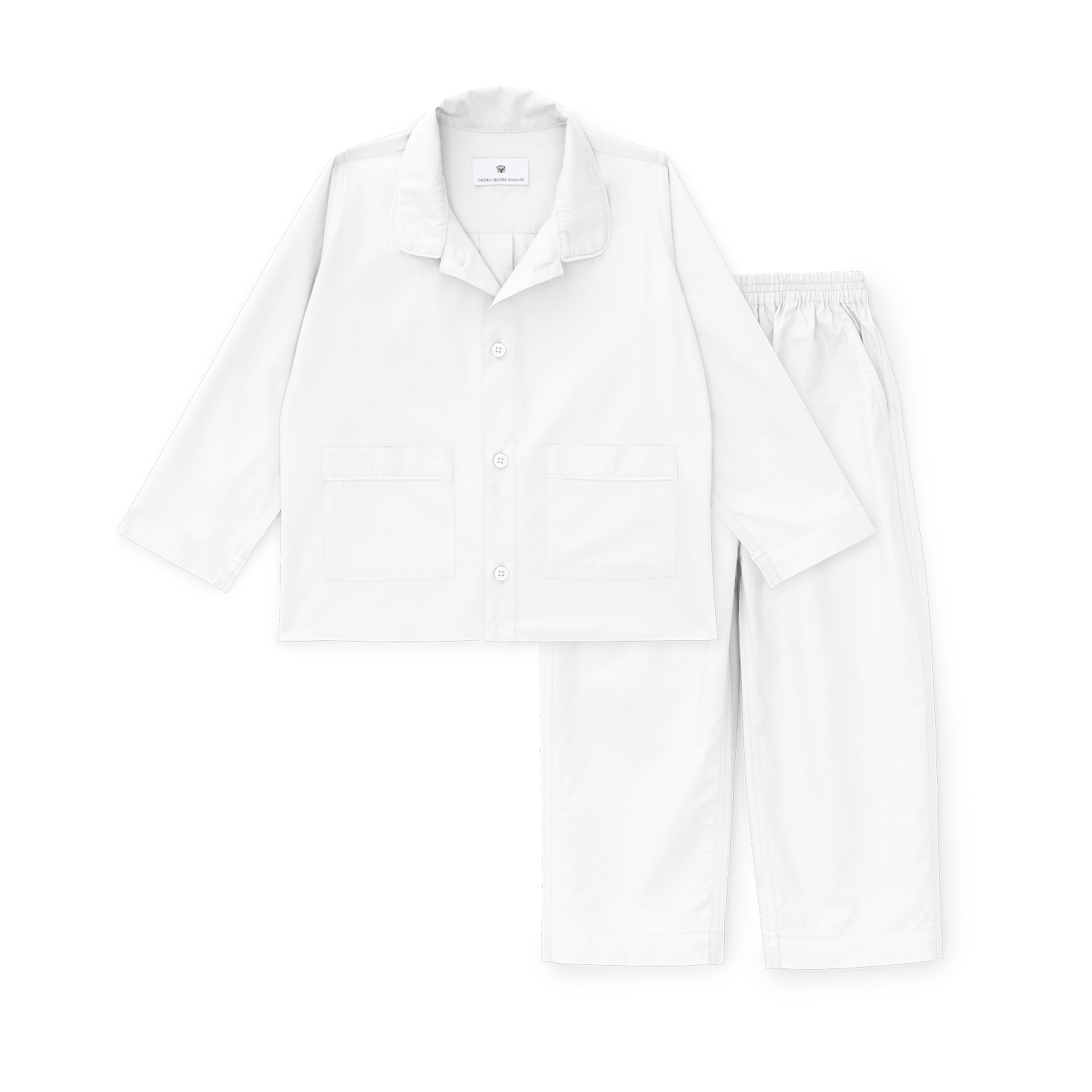 Unisex barnepyjamas i Supima-bomull i ren hvit